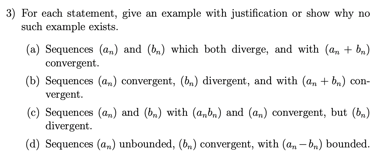 Solved 3) For each statement, give an example with | Chegg.com