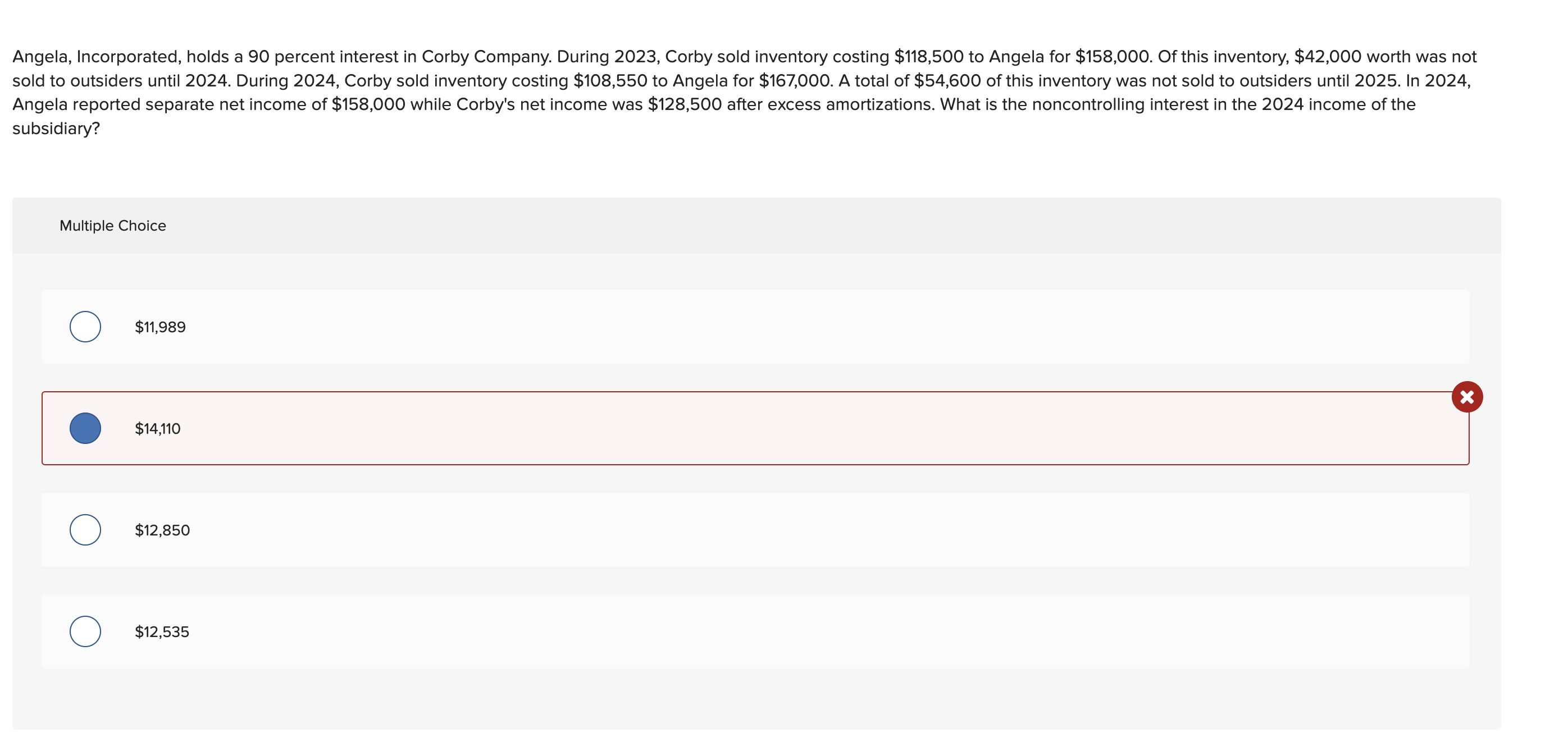 Solved Angela, Incorporated, holds a 90 ﻿percent interest in | Chegg.com