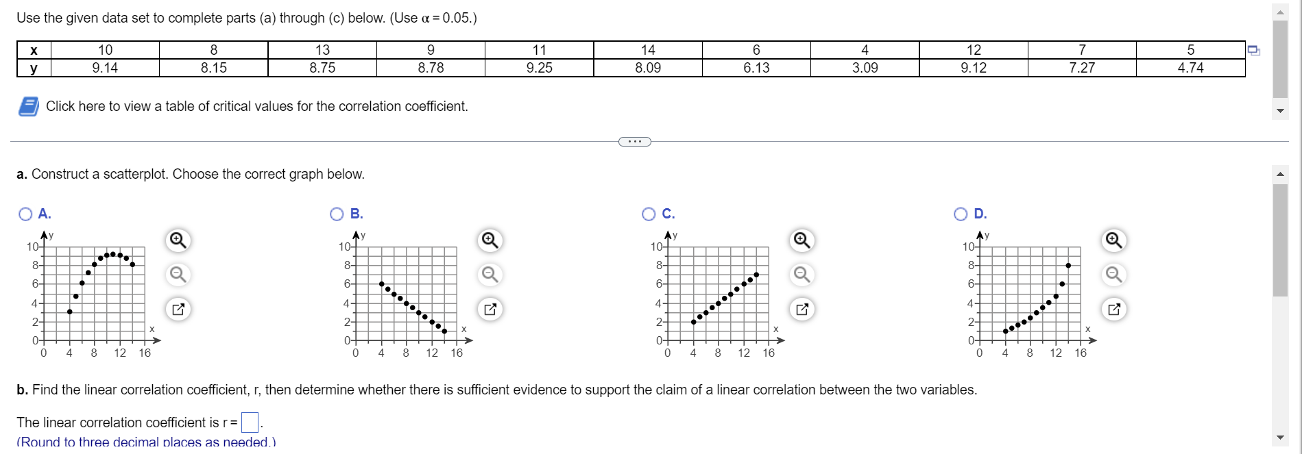 Solved Use the given data set to complete parts (a) through | Chegg.com