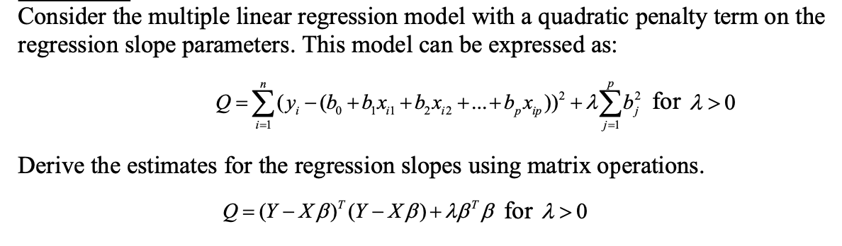 Solved Consider the multiple linear regression model with a | Chegg.com