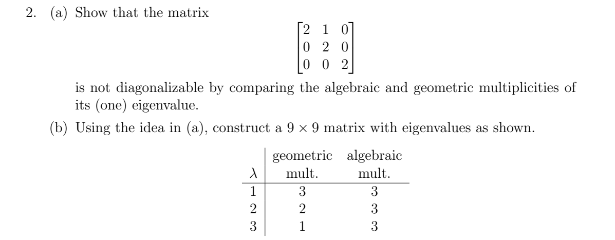 Solved how that the matrix [2 1 07 JO 20 To o 2 is not | Chegg.com
