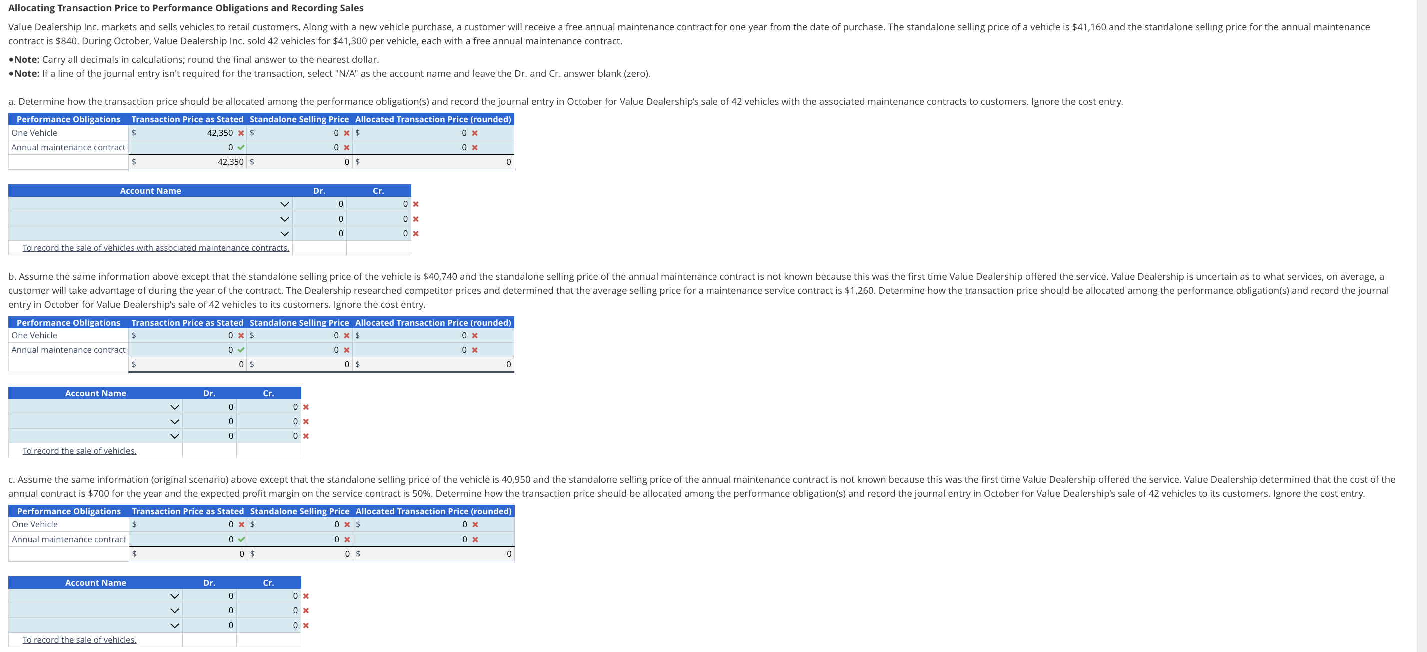 Solved contract is $840. During October, Value Dealership | Chegg.com
