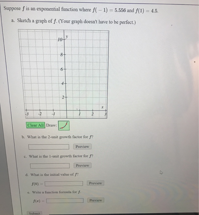 Solved Suppose f is an exponential function where f(-1) | Chegg.com Solved Suppose f is an exponential function where f(-1) | Chegg.com