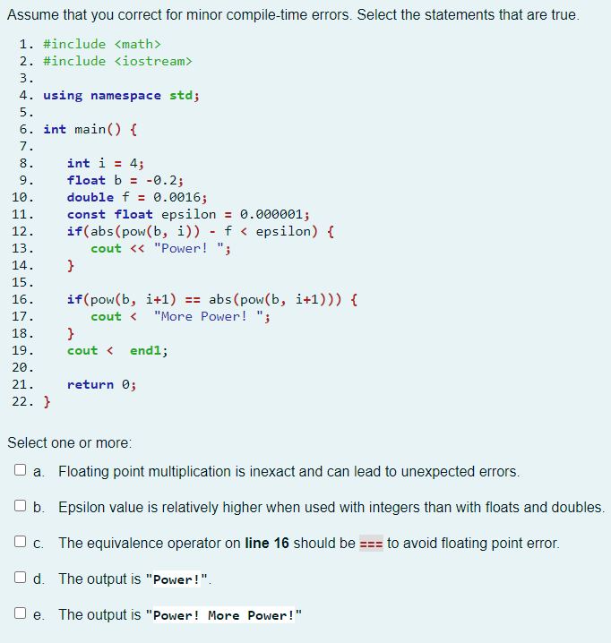Solved Assume that you correct for minor compile-time | Chegg.com