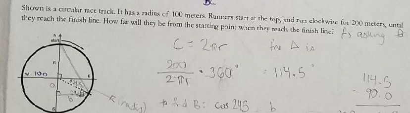 Solved Shown is a circular race track. It has a radius of | Chegg.com