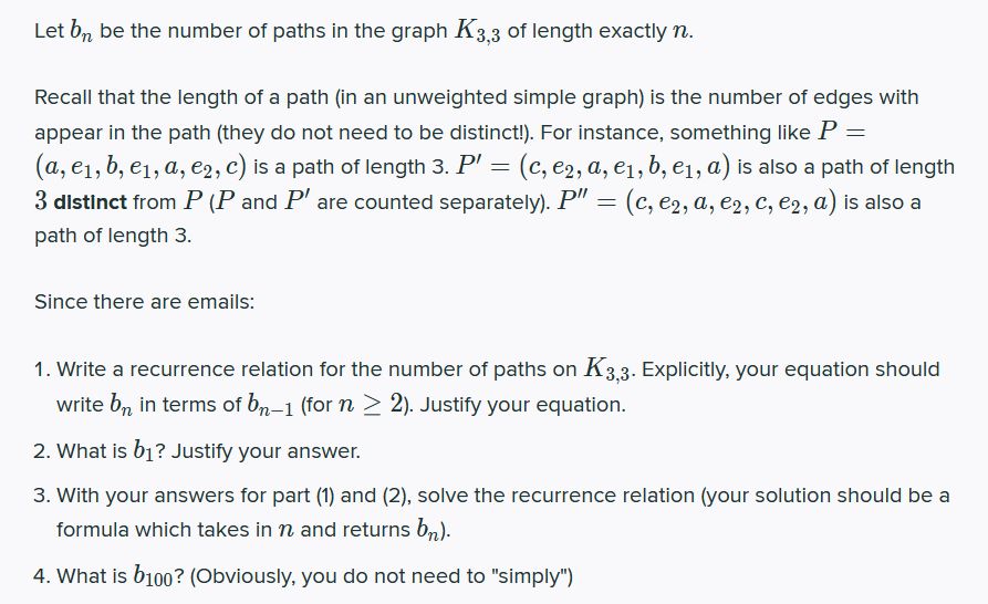 Solved Recurrence Relation Discrete Math Please Show 2944