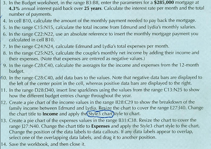 Solved 3. In the Budget worksheet, in the range B3:38, enter | Chegg.com