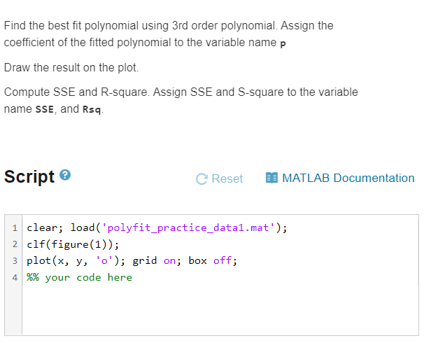 Find the best fit polynomial using 3rd order | Chegg.com
