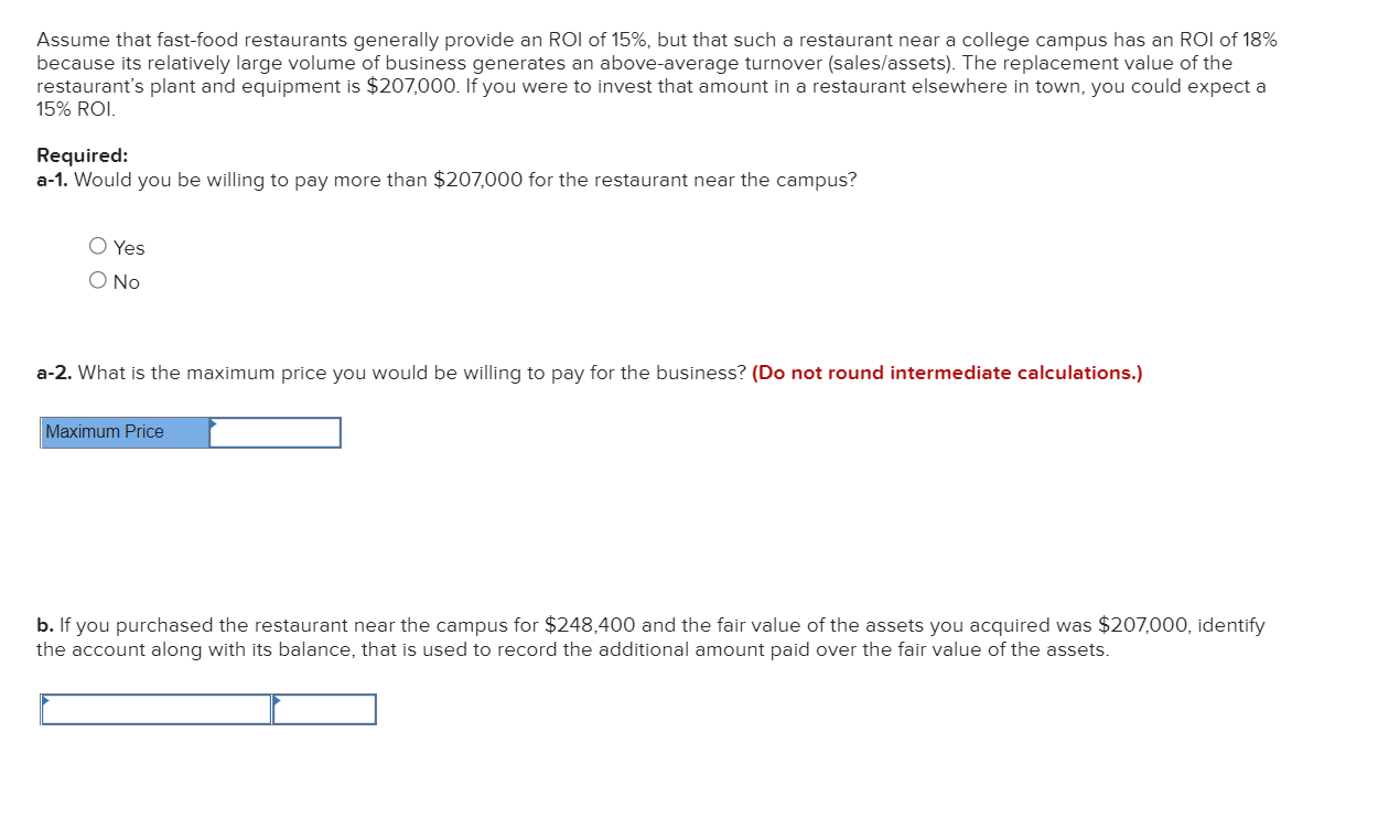Solved Assume that fast-food restaurants generally provide | Chegg.com