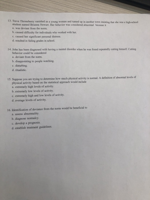Solved 13. Treva Throneberry vanished as a young woman and | Chegg.com