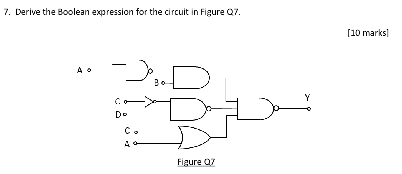 Solved 7. Derive the Boolean expression for the circuit in | Chegg.com