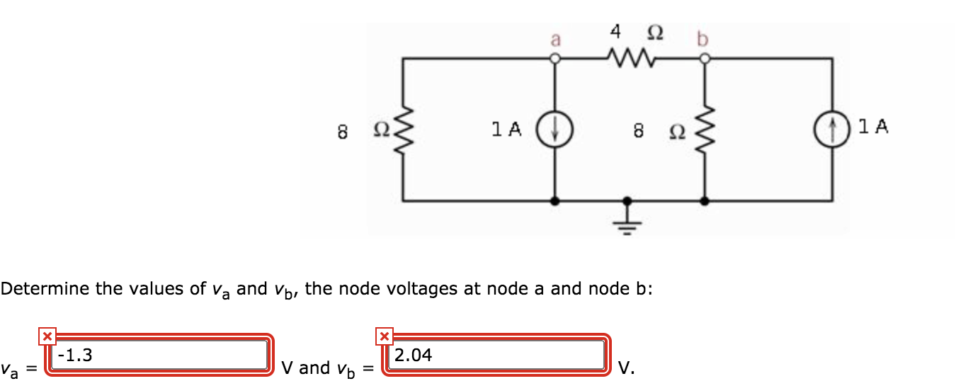 Solved 4 92 a b 1A ( 1A Determine the values of va and vb, | Chegg.com