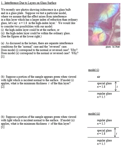 Solved 1. Interference Due to Layers on Glass Surface We | Chegg.com