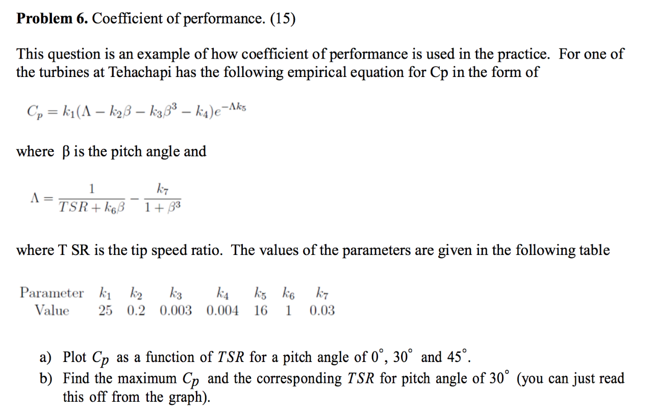 Problem 6. Coefficient of performance. (15) This | Chegg.com