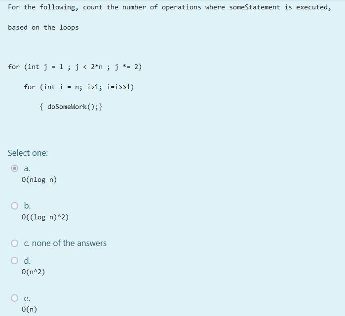 Solved For the following, count the number of operations | Chegg.com