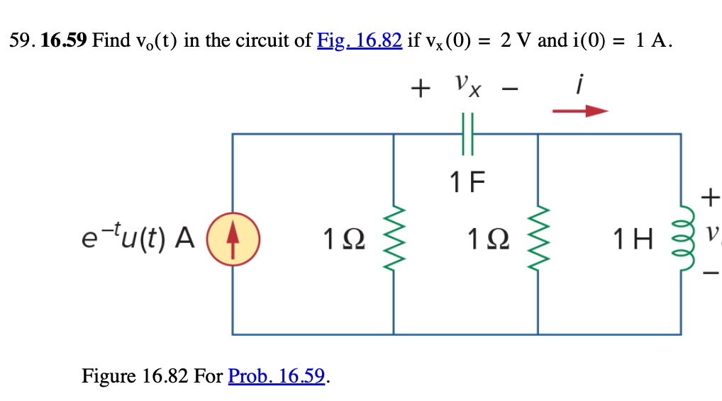 Solved 59. 16.59 Find v0(t) in the circuit of Fig. 16.82 if | Chegg.com