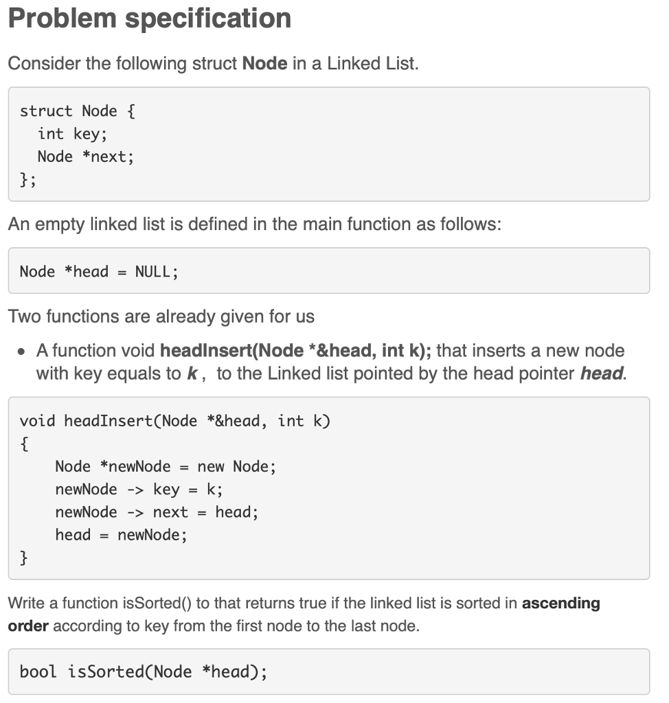 Solved Problem specification Consider the following struct | Chegg.com