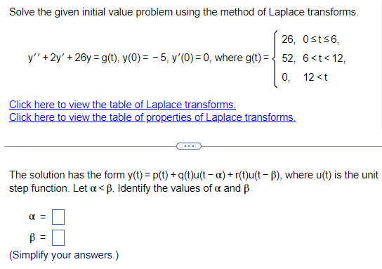 Solved Solve the given initial value problem using the | Chegg.com