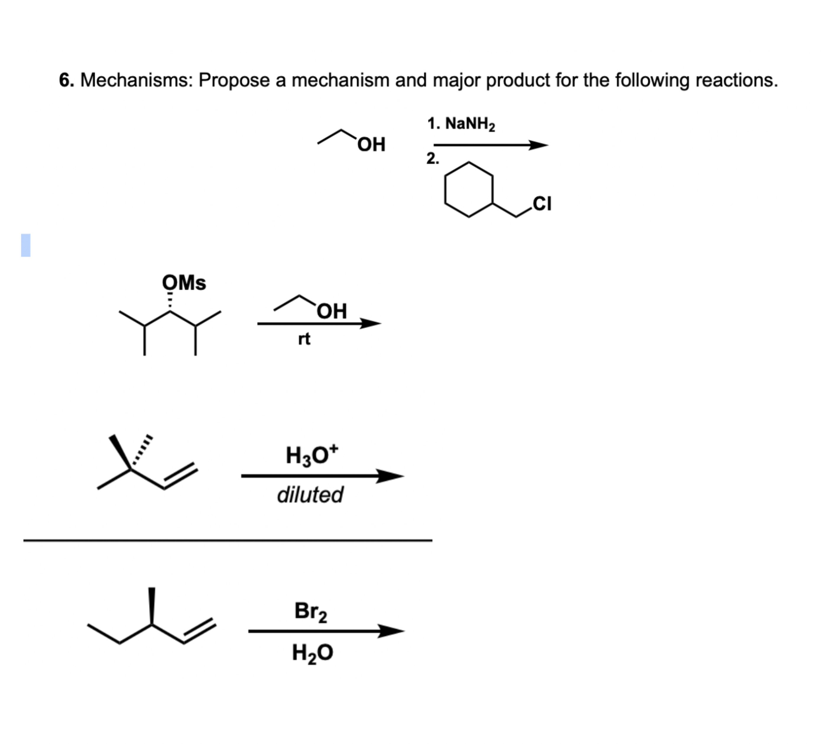 Solved Mechanisms: Propose a mechanism and major product for | Chegg.com