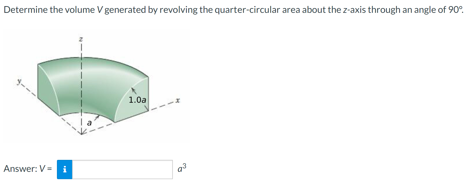 Solved Determine the volume V generated by revolving the | Chegg.com