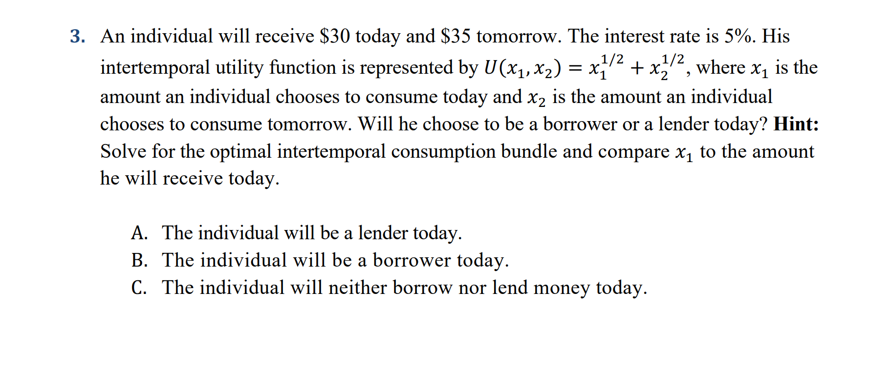 Solved An individual will receive $30 today and $35 | Chegg.com