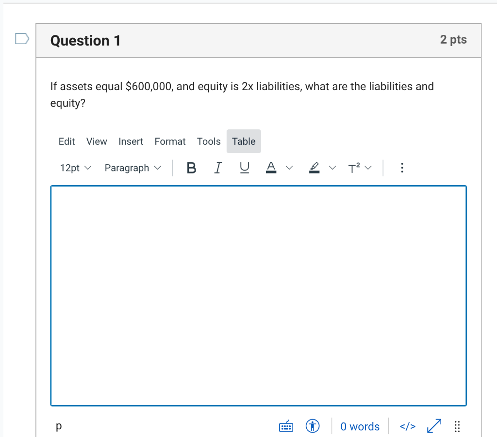 Solved If assets equal $600,000, and equity is 2x | Chegg.com