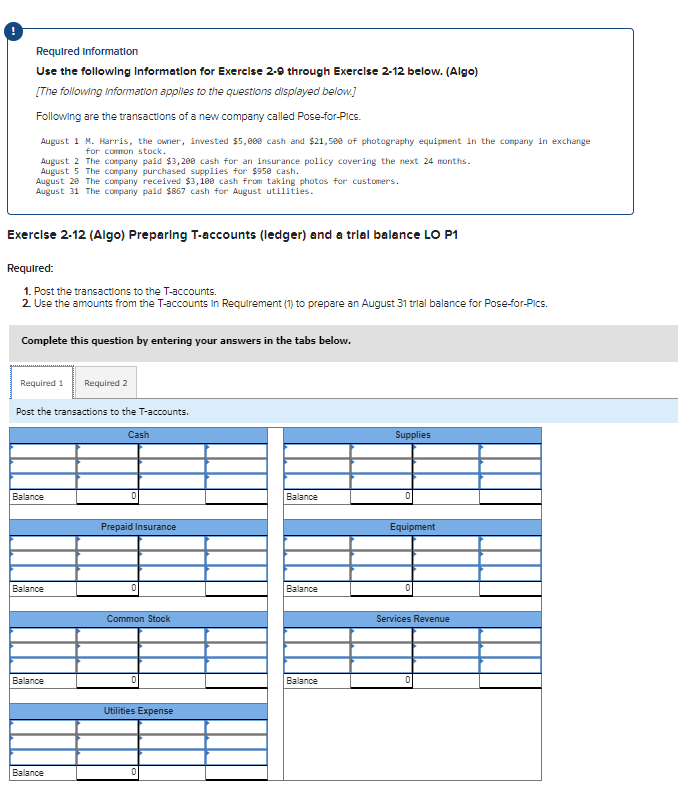 Solved Required information Use the following Informatlon | Chegg.com