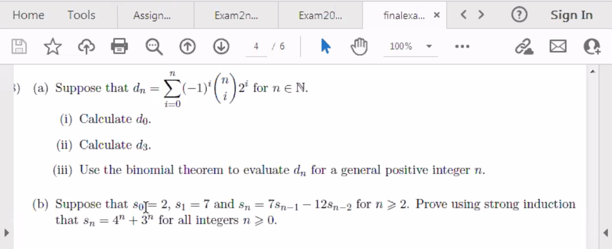 Solved Home Tools Assign... Exam2n... Exam 20... finalexa... | Chegg.com