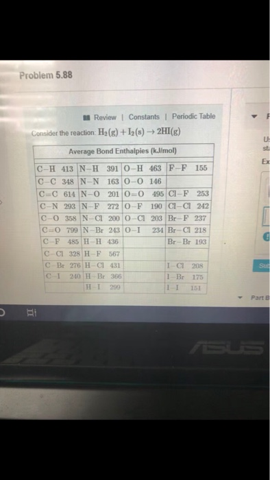 Solved Problem 5.88 Review 1 Constants Periodic Table | Chegg.com