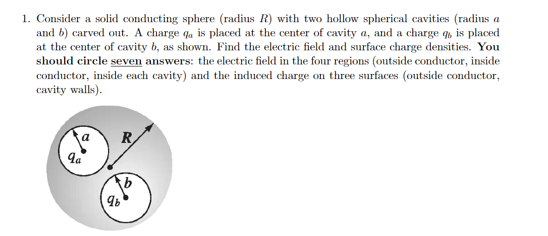 Solved 1. Consider a solid conducting sphere (radius R) with | Chegg.com