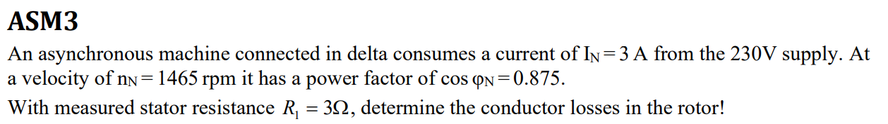 Solved ASM3An asynchronous machine connected in delta | Chegg.com