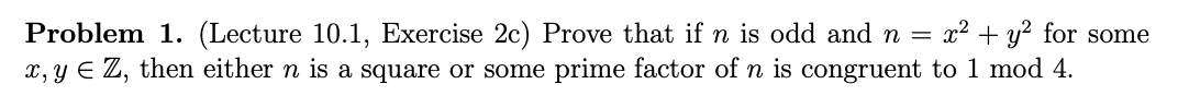 Solved Problem 1. (Lecture 10.1, Exercise 2c) Prove that if | Chegg.com