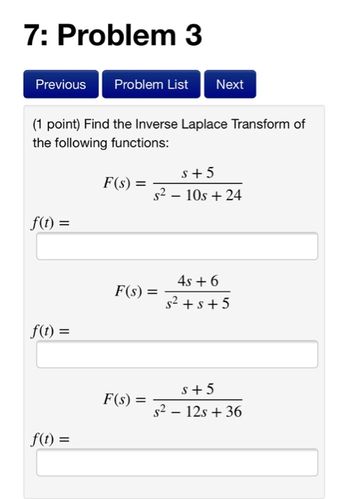 Solved 7 Problem 3 Previous Problem Listnext 1 Point Find
