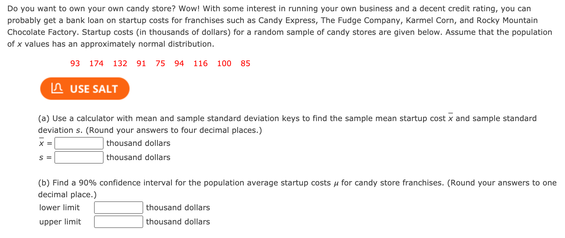 Solved Do you want to own your own candy store? Wow! With | Chegg.com