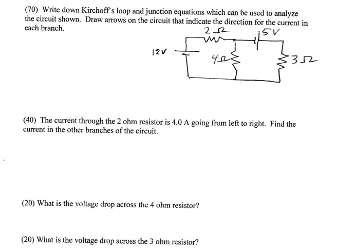 Solved analyze circuit using kirchoffs loop and junction | Chegg.com
