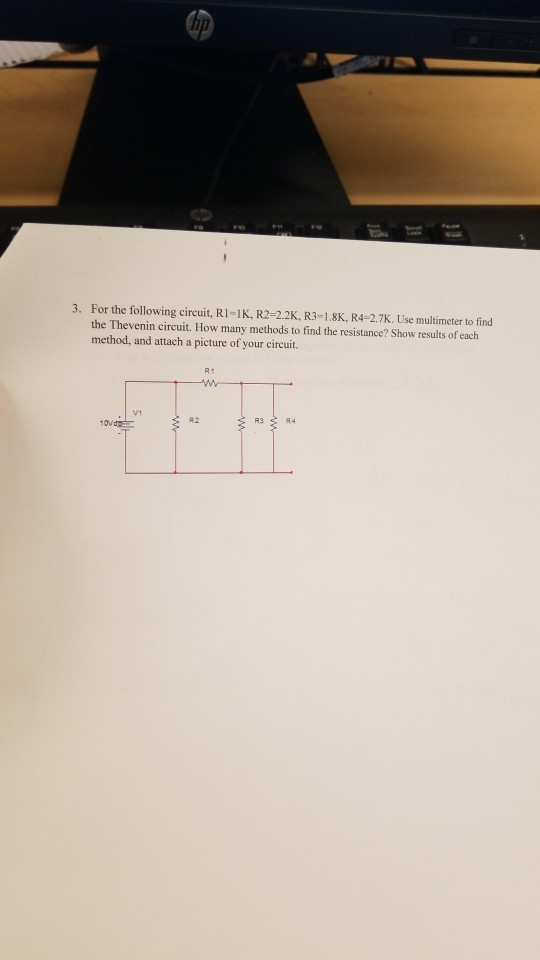 Solved 3. For the following circuit, R1-1K, R2-2.2K, | Chegg.com