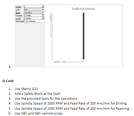 Solved Please show the g-code for the following procedure. | Chegg.com
