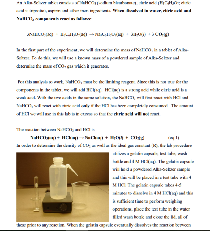 Alka Seltzer Tablets Experiment