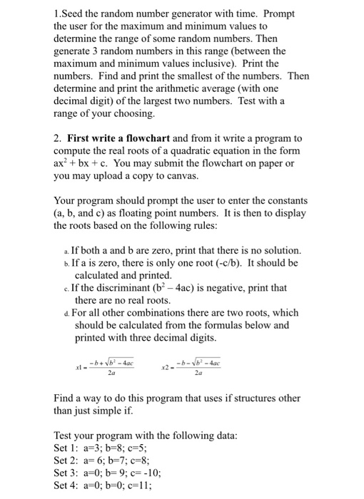 Solved 1.Seed the random number generator with time. Prompt | Chegg.com