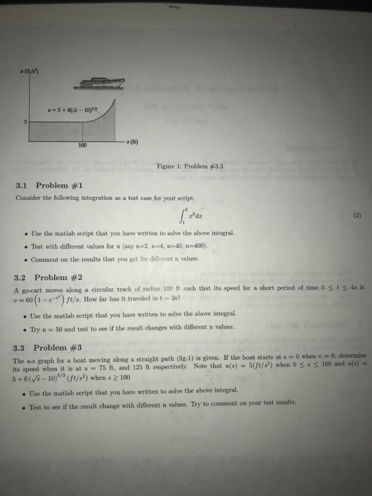 Solved Matlab assignment: Numerical integration MECH 2330 - | Chegg.com