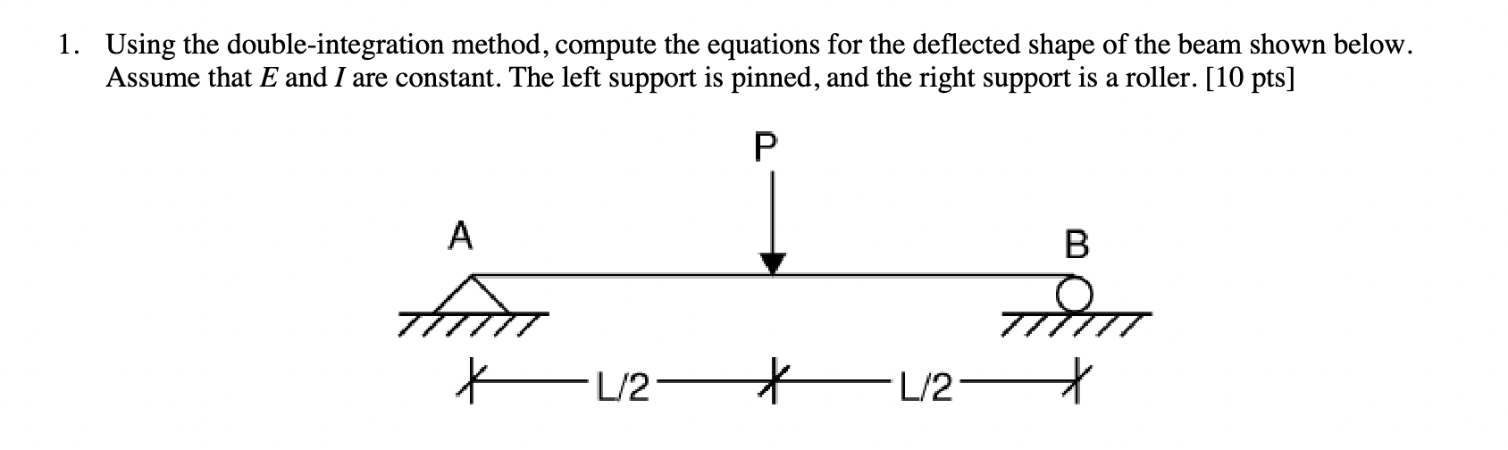 Solved 1. Using the double-integration method, compute the | Chegg.com