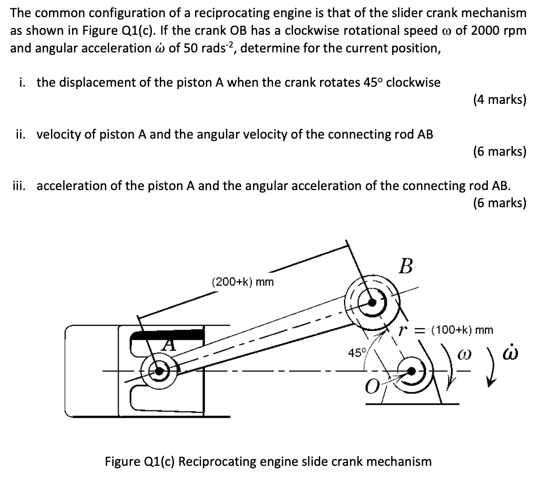 Solved The common configuration of a reciprocating engine is | Chegg.com