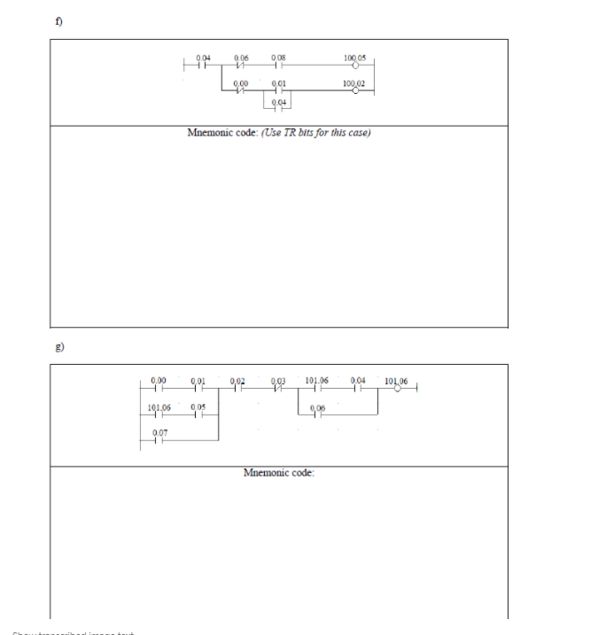 1) Write the mnemonic codes of the given ladder | Chegg.com