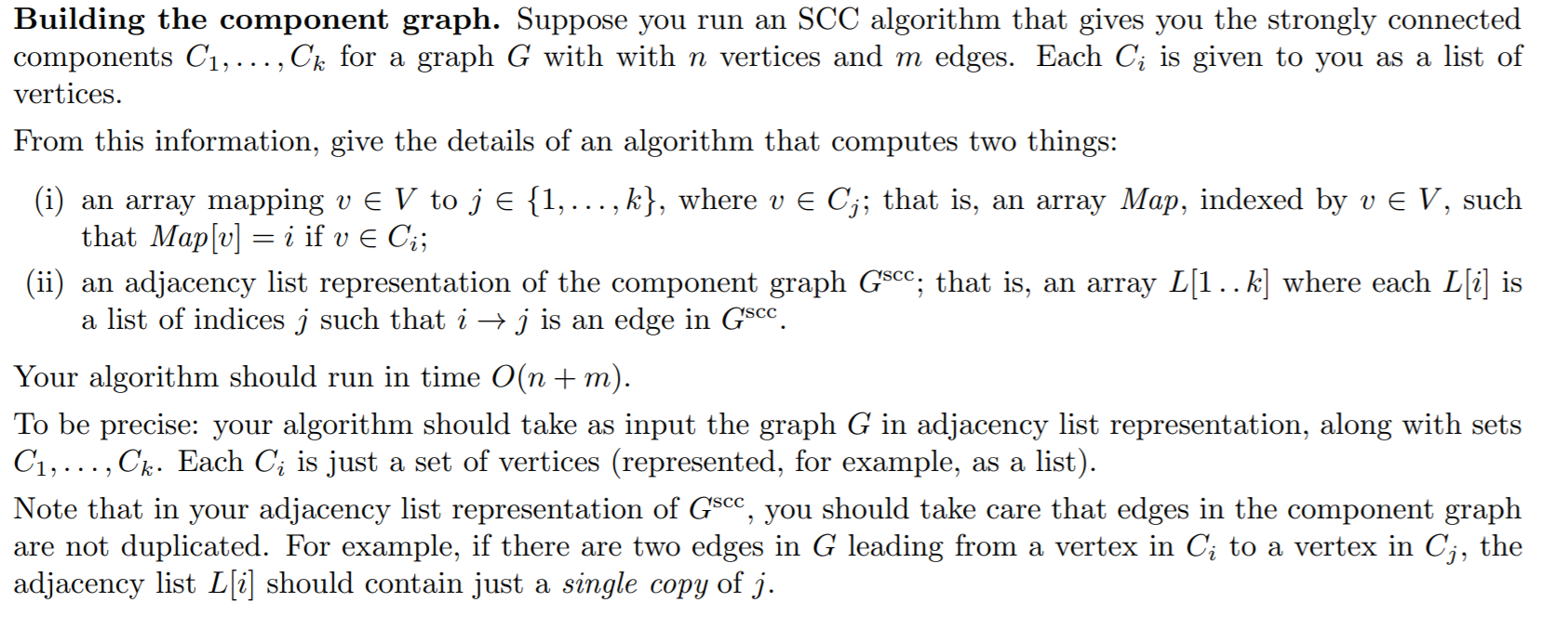 Building the component graph. Suppose you run an SCC | Chegg.com