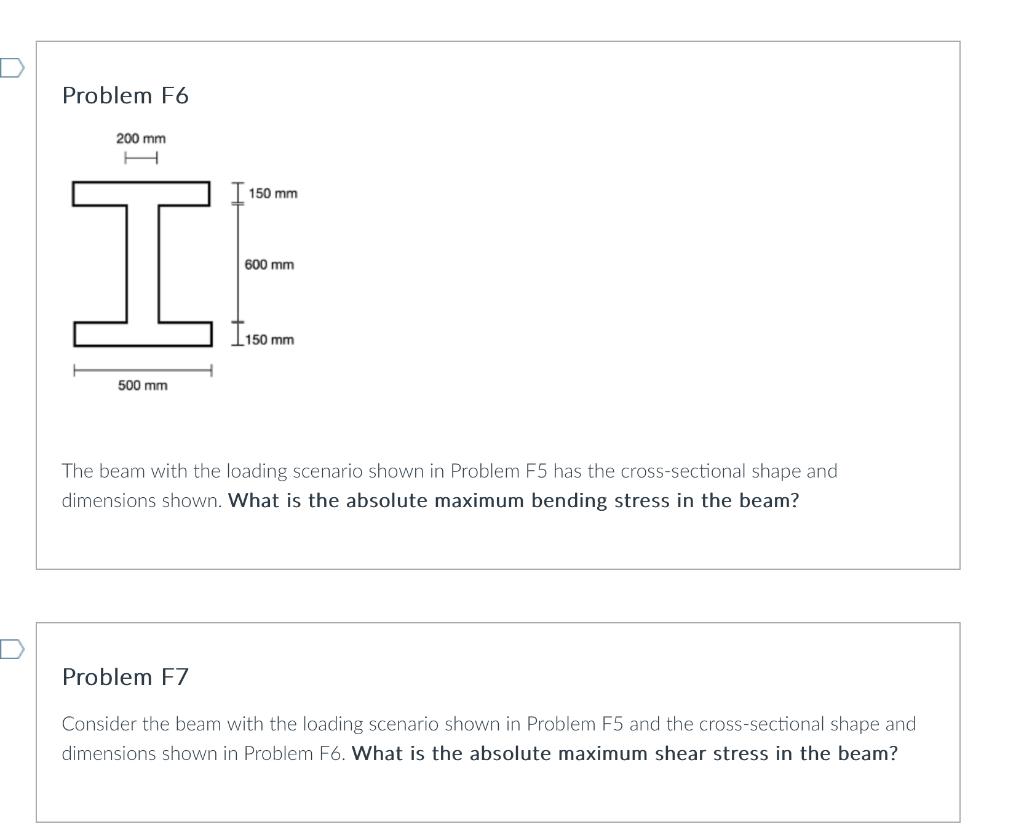 Solved Problem F5 Draw the shear force and bending moment | Chegg.com