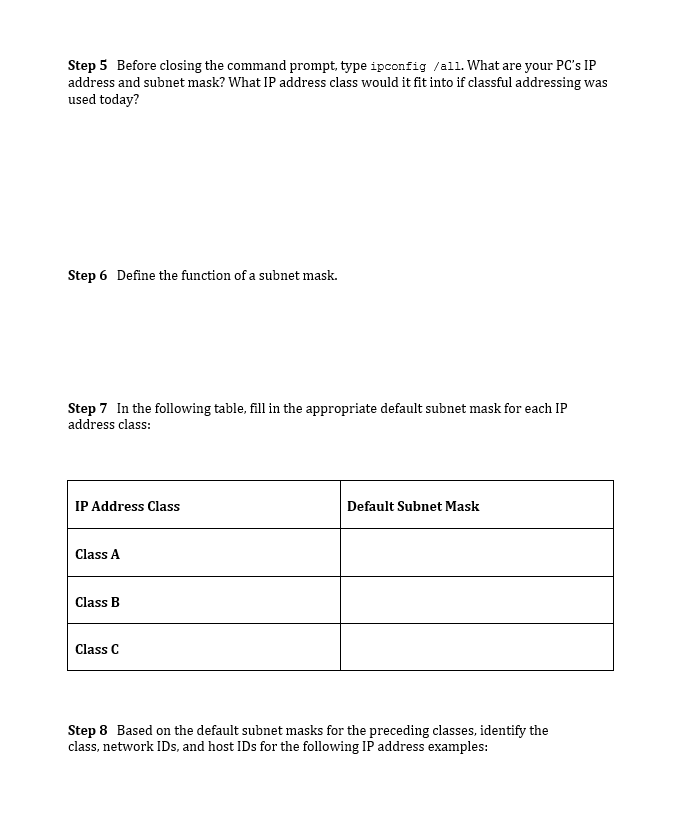 Solved Step 3 Scott wants you to understand how classless | Chegg.com