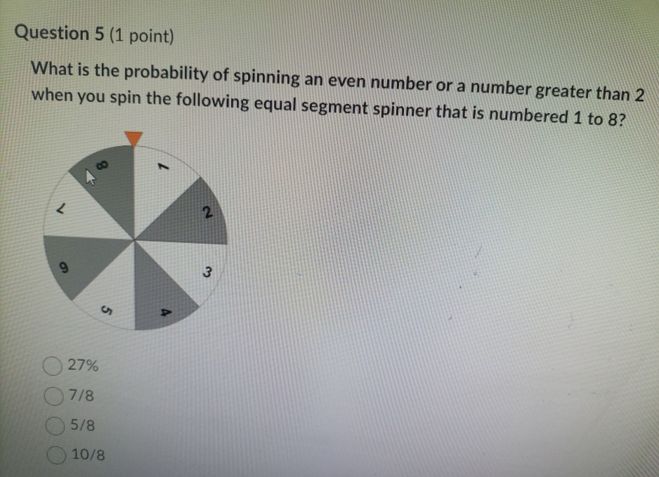 Solved Question 5 (1 ﻿point)What is the probability of | Chegg.com