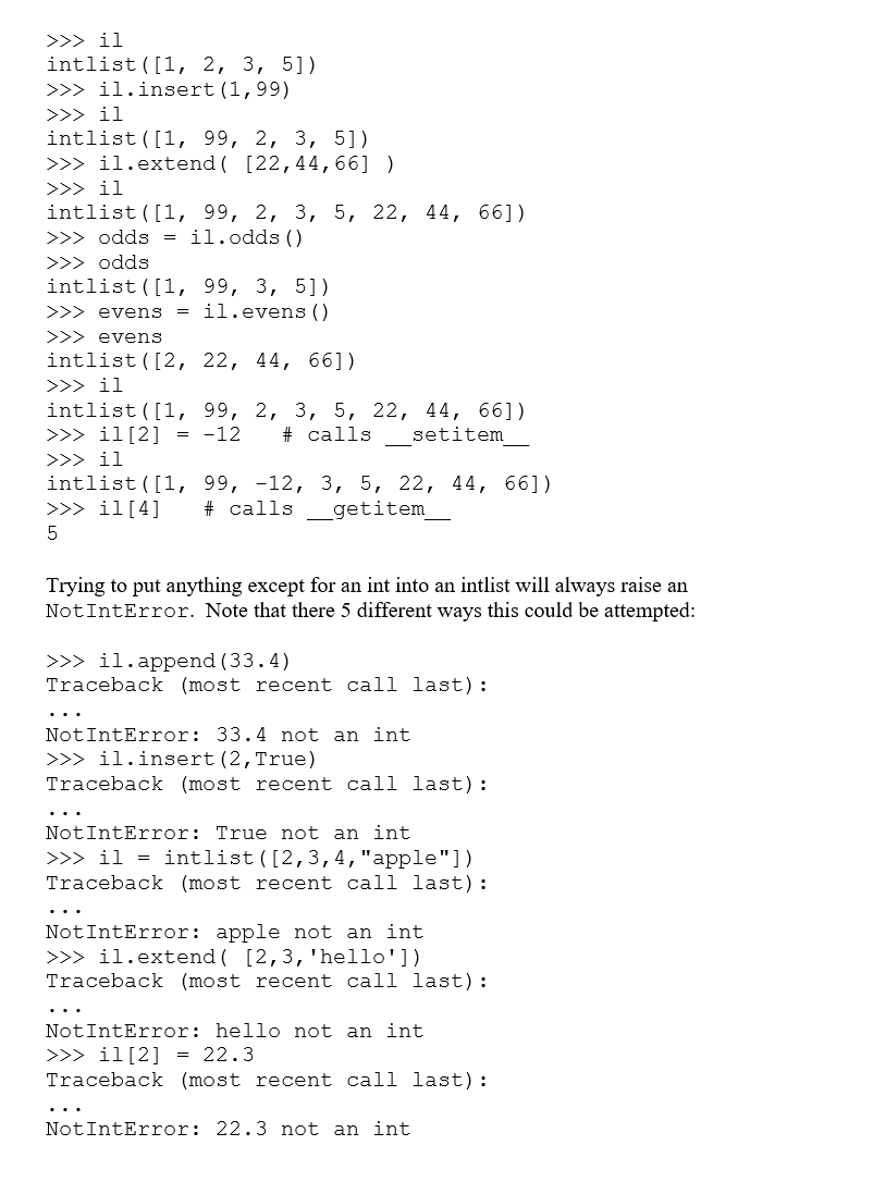 Solved 2 Implement A Class Intlist Which A List That Stores 