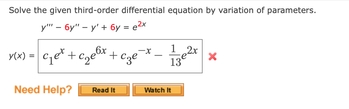 Solved Solve the given third-order differential equation by | Chegg.com