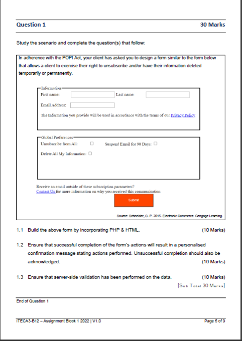 Solved Question 1 30 Marks Study the scenario and complete | Chegg.com